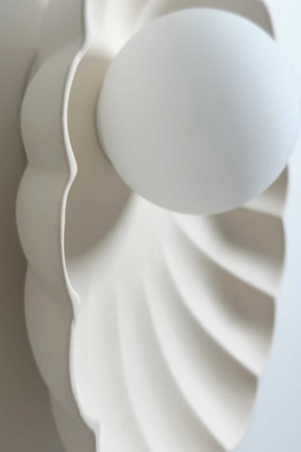 Ceramic Wall Oyster Sconce Light / Bone - Robert Gordon Interiors