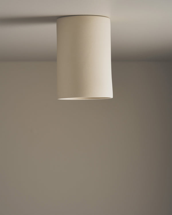 Tall Cylinder Ceiling Light / Bone - Robert Gordon Interiors