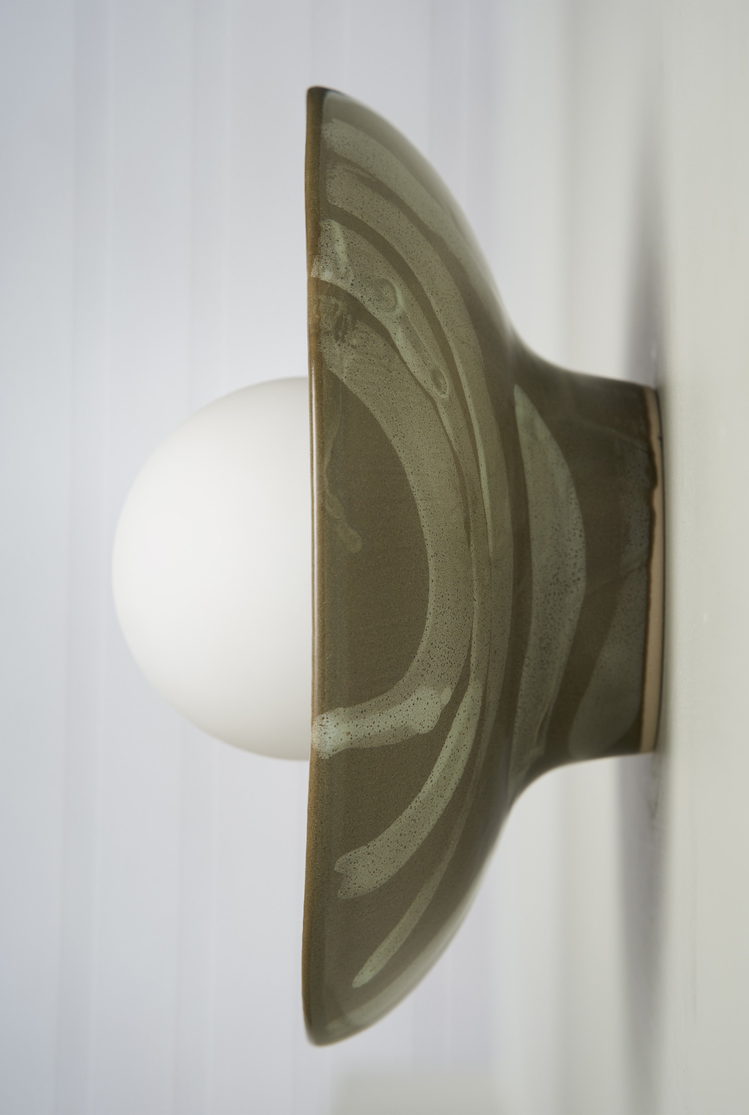 Ceramic Wall Dish Sconce Light / Olive Spaghetti Junction - Robert ...